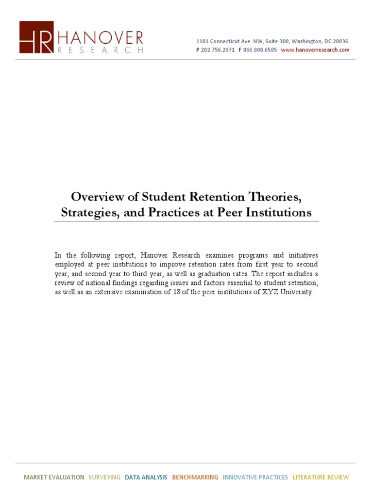 Overview of Student Retention Theories Strategies and Practices at Peer ...