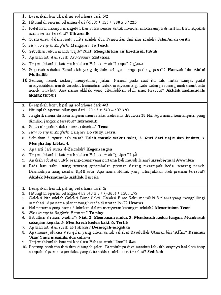 Kumpulan Soal dan Jawaban Pengetahuan Umum | PDF