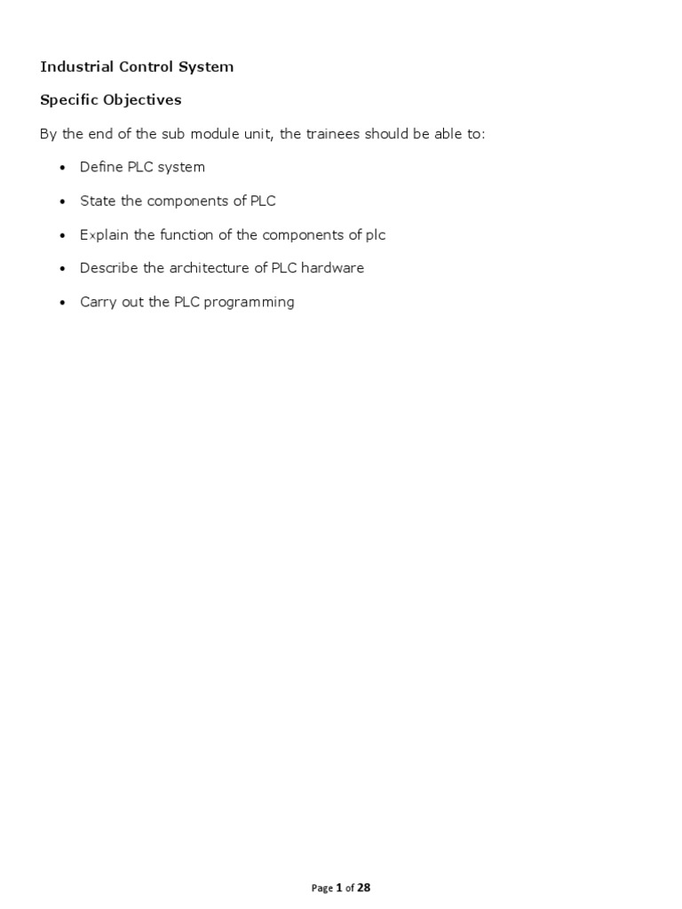 Industrial Control System I | PDF | Programmable Logic Controller ...