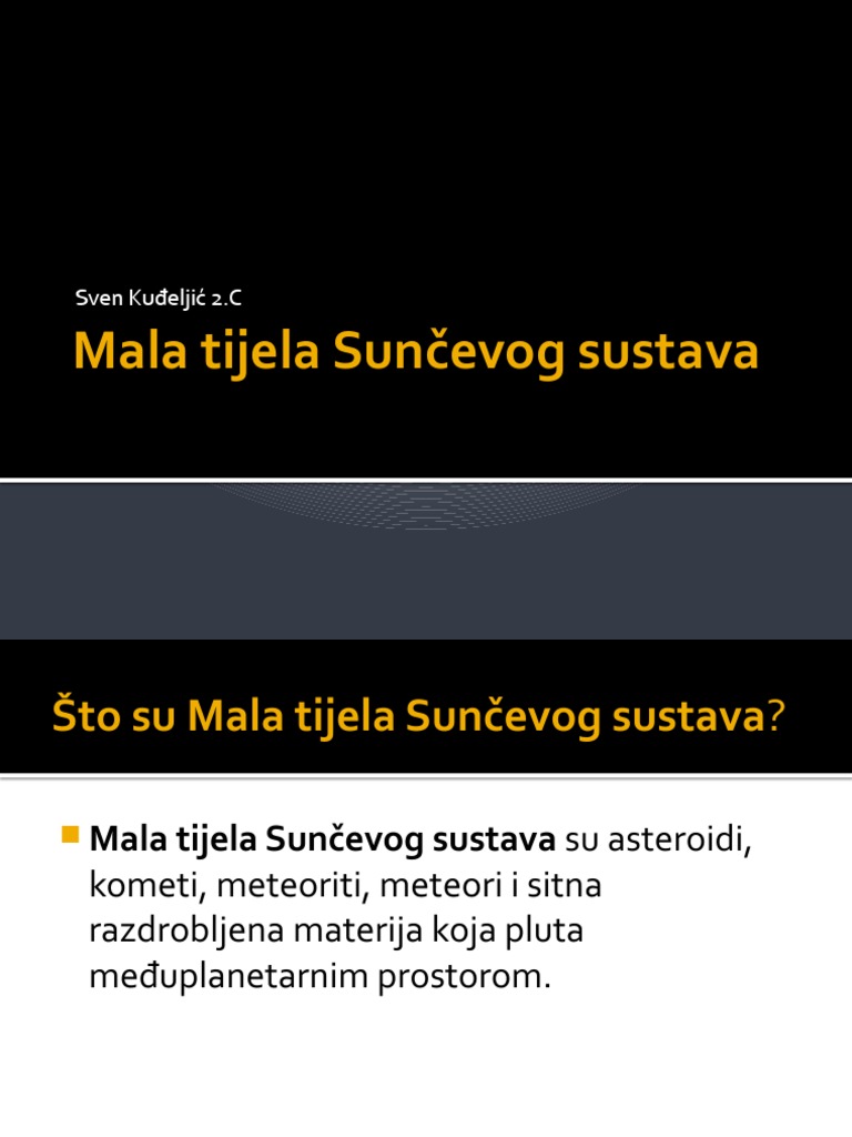 Mala Tijela Sunčevog Sustava | PDF