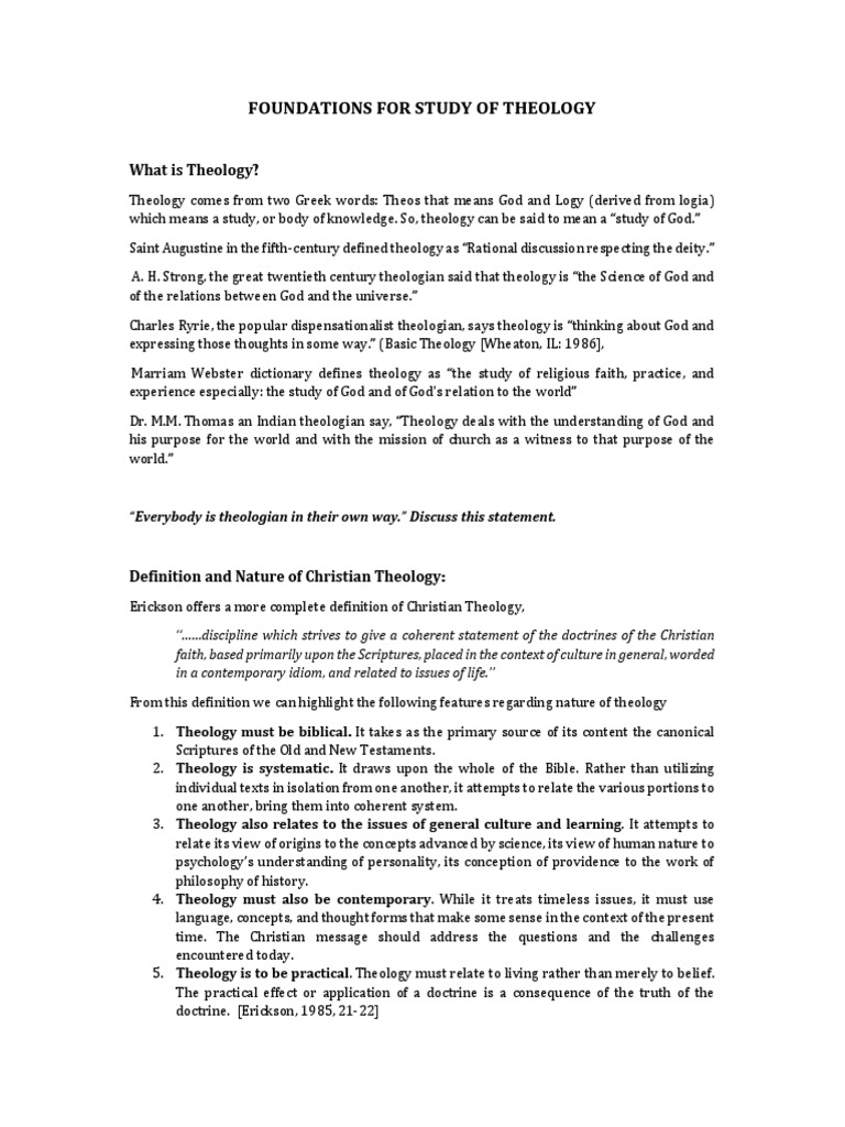 Foundations of Theology Explained | PDF | Theology | Revelation
