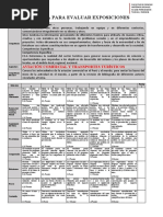 Rúbrica para Evaluar Exposición Oral | PDF | Ocio