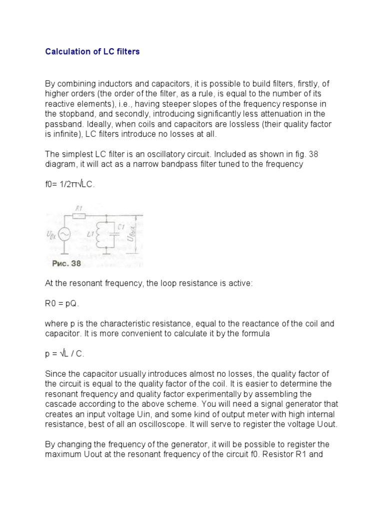 LC Filter Calculation Guide | PDF | Electronic Filter | Inductor