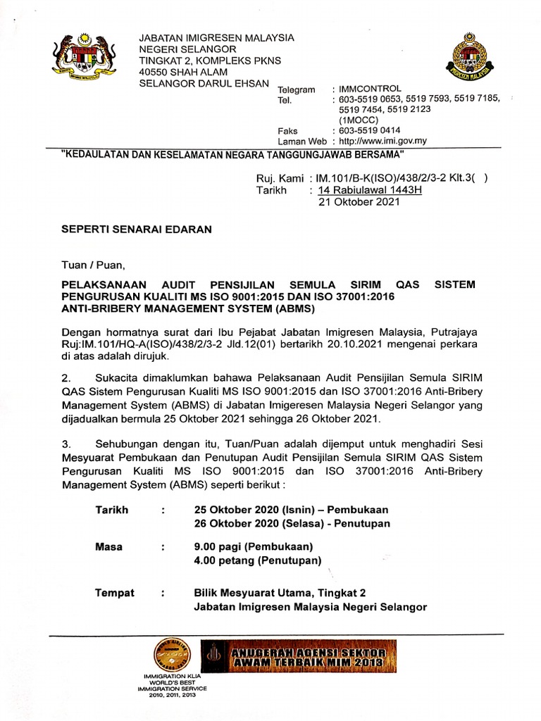 Audit Sirim Selangor | PDF