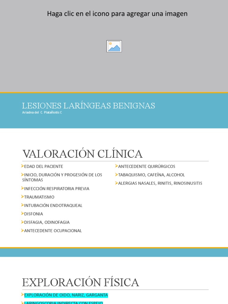 Lesiones Laríngeas Benignas | PDF | Ciencias de la Salud | Enfermedades y trastornos humanos