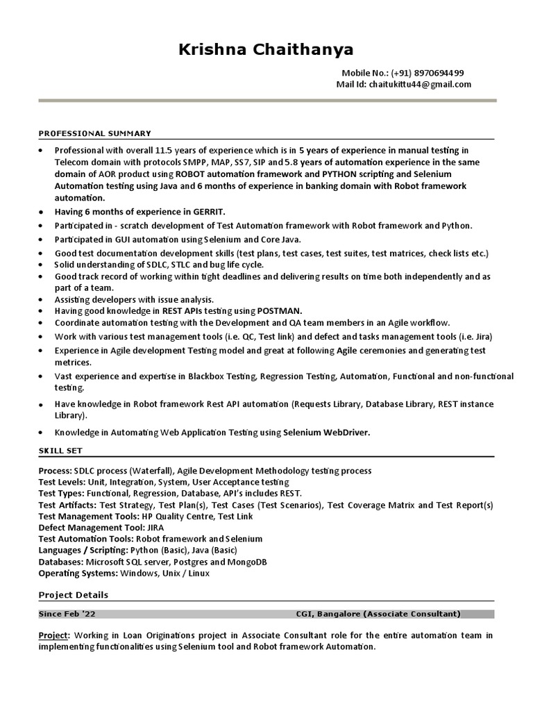 Krishna Chaithanya 11.6Y Automation Testing | Download Free PDF ... Krishna Chaithanya 11.6Y Automation Testing | Download Free PDF ...