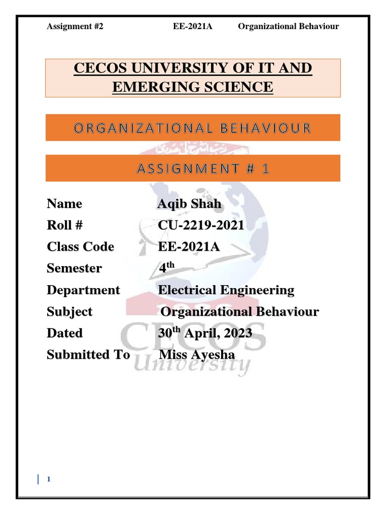 Organization Behaviour Assignment#2 | PDF | Communication | Information