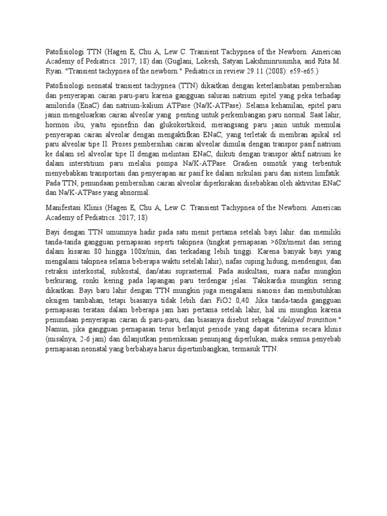 Patofisiologi TTN | PDF
