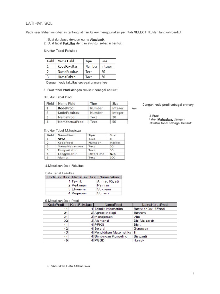 Latihan SQL Oke | PDF