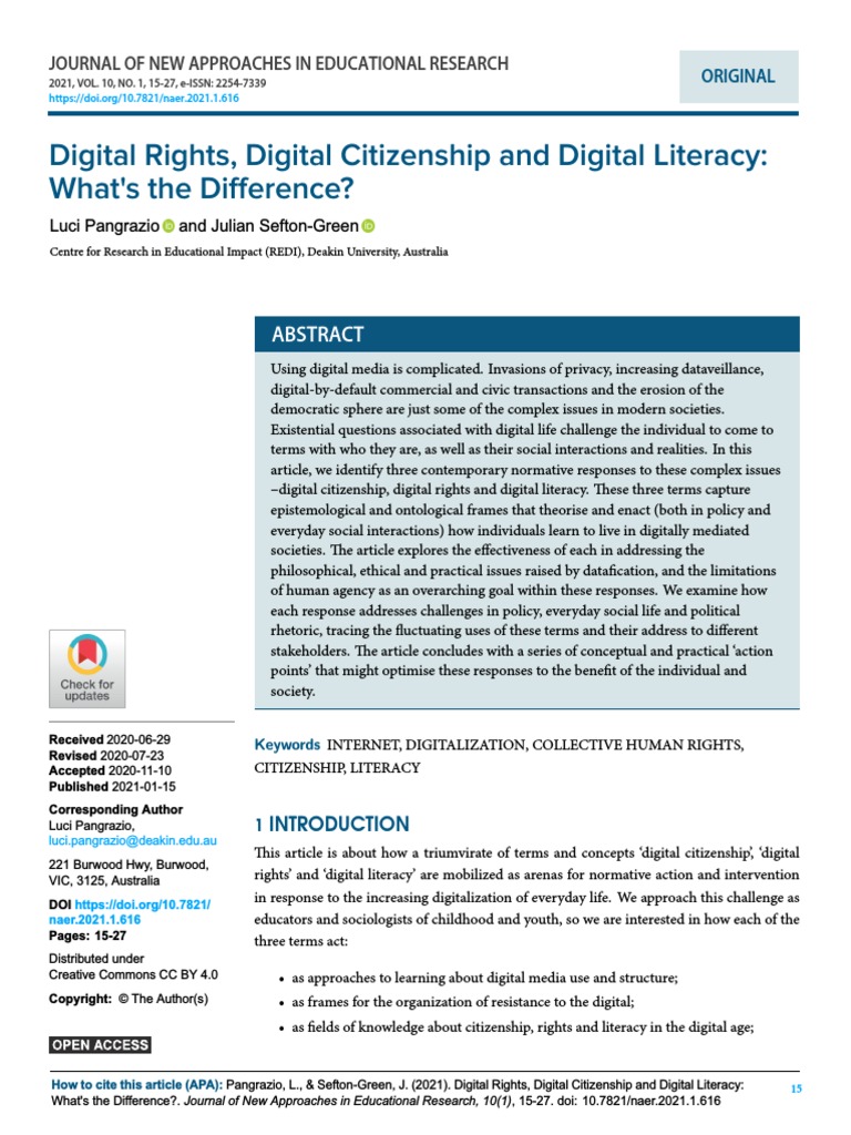 Digital Rights Digital Citizenship and Digital Lit | PDF | Literacy ...