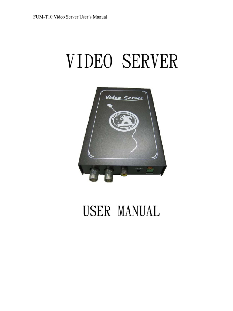 FUM-T10-User Menu-English Video Server de La Enivision | PDF | Ip ...