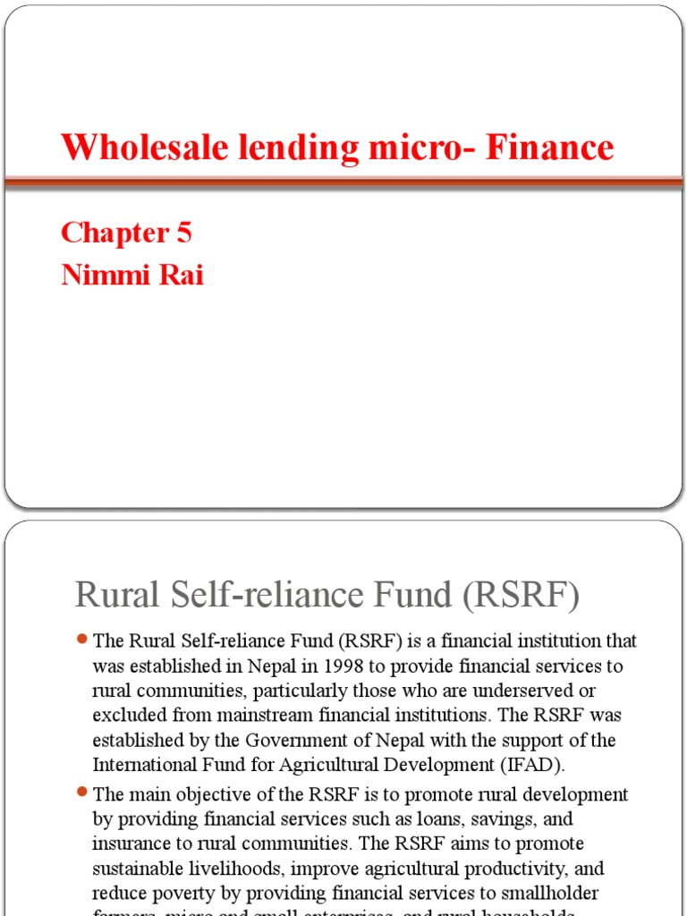 Chapter 5 Microfinance | PDF | Microfinance | Banks