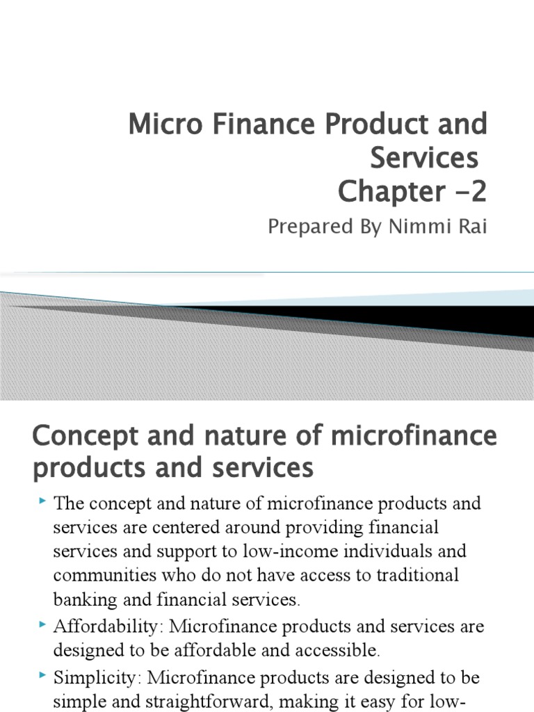 Micro Finance Chapter 2 | PDF | Microfinance | Microcredit