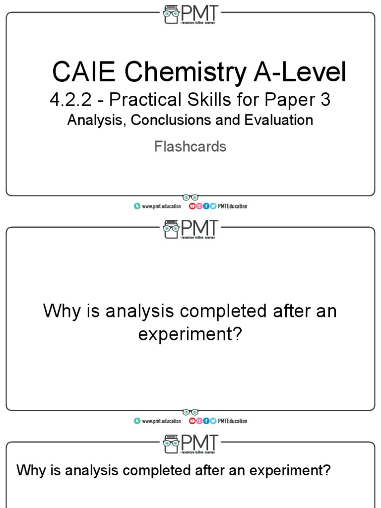 Flashcards - Paper 3 Analysis, Conclusions and Evaluation - CAIE ...