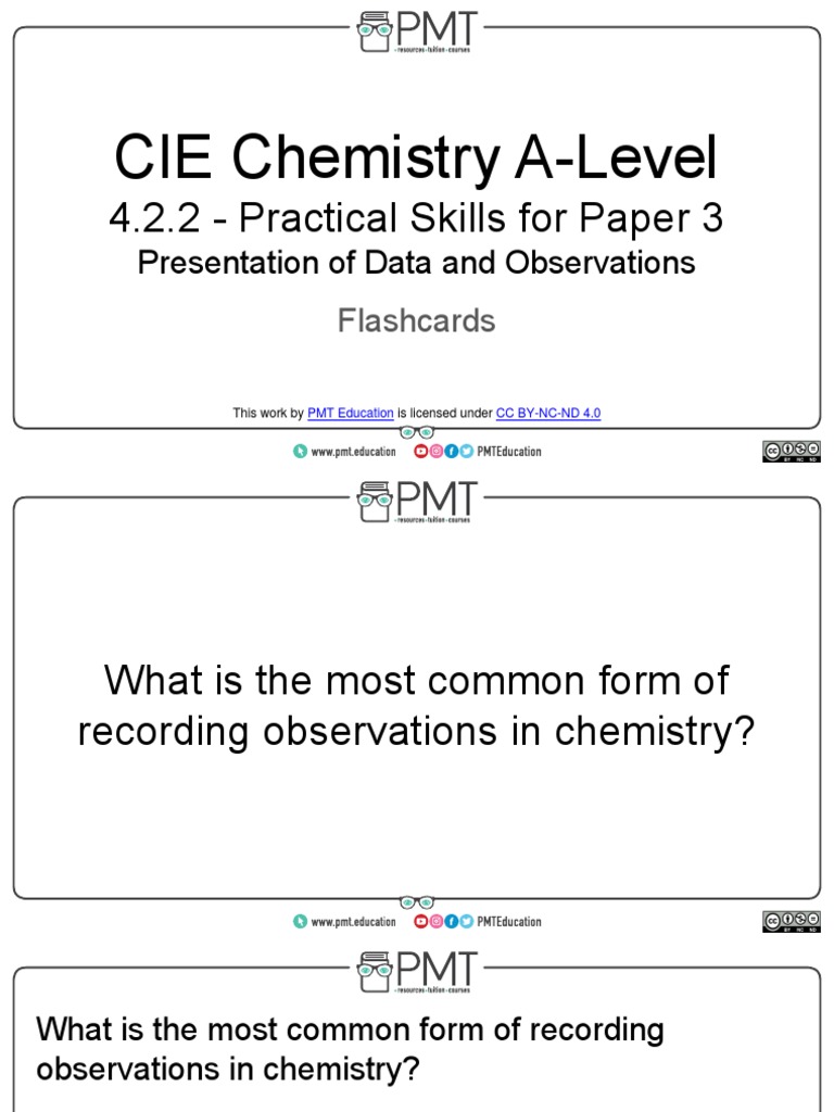 Flashcards - Paper 3 Presentation of Data and Observation - CIE ...