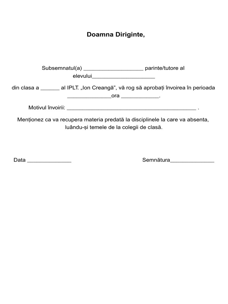 Dokumen - Tips Model Cerere Invoire Elevidoc | PDF