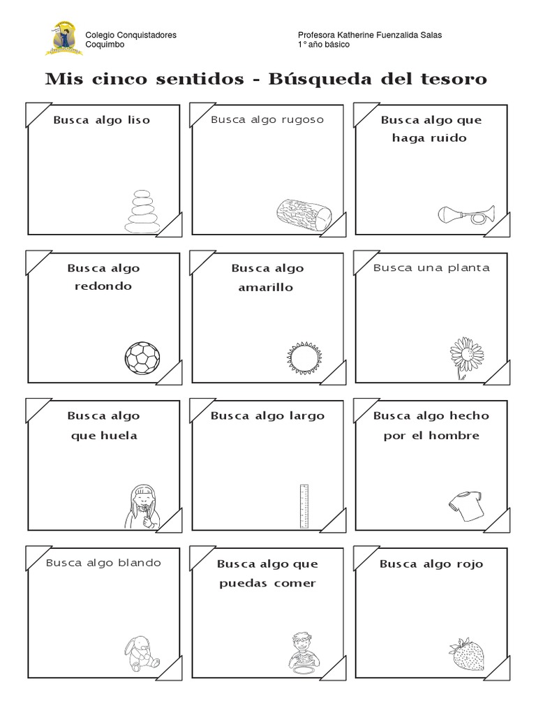 Búsqueda Del Tesoro Sentidos 1ro | PDF