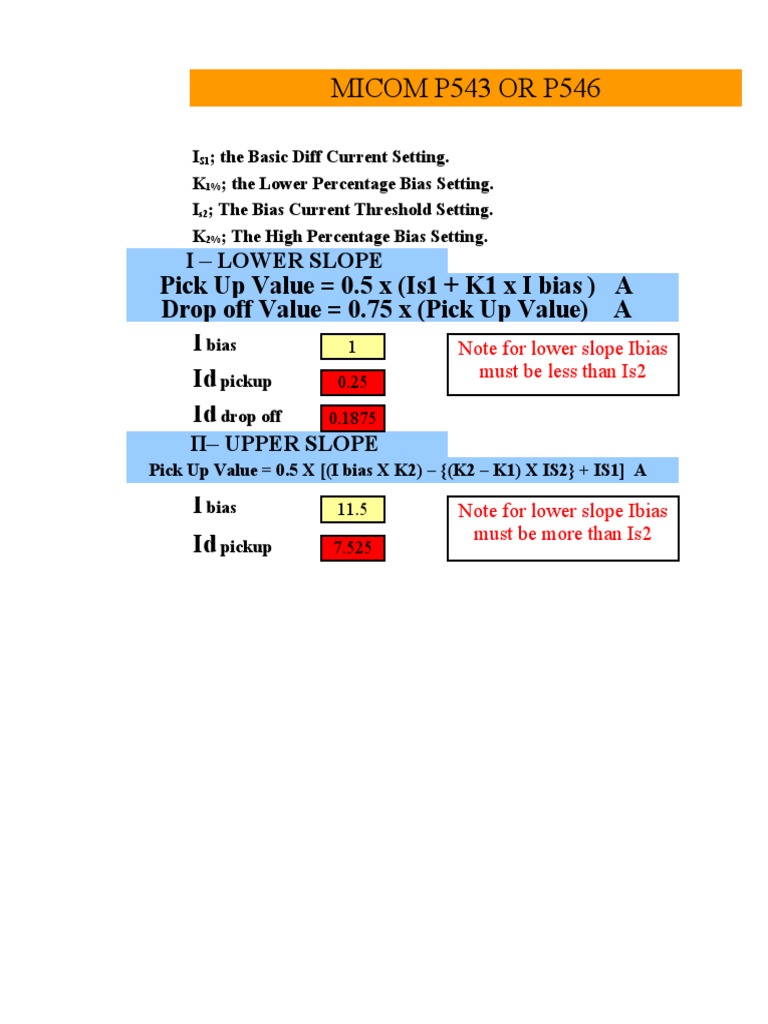 Micom P546 Calc Final | PDF | Electrical Engineering | Electricity