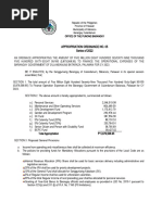 Barangay Appropriation Ordinance - Revised Blank | PDF | Budget ...