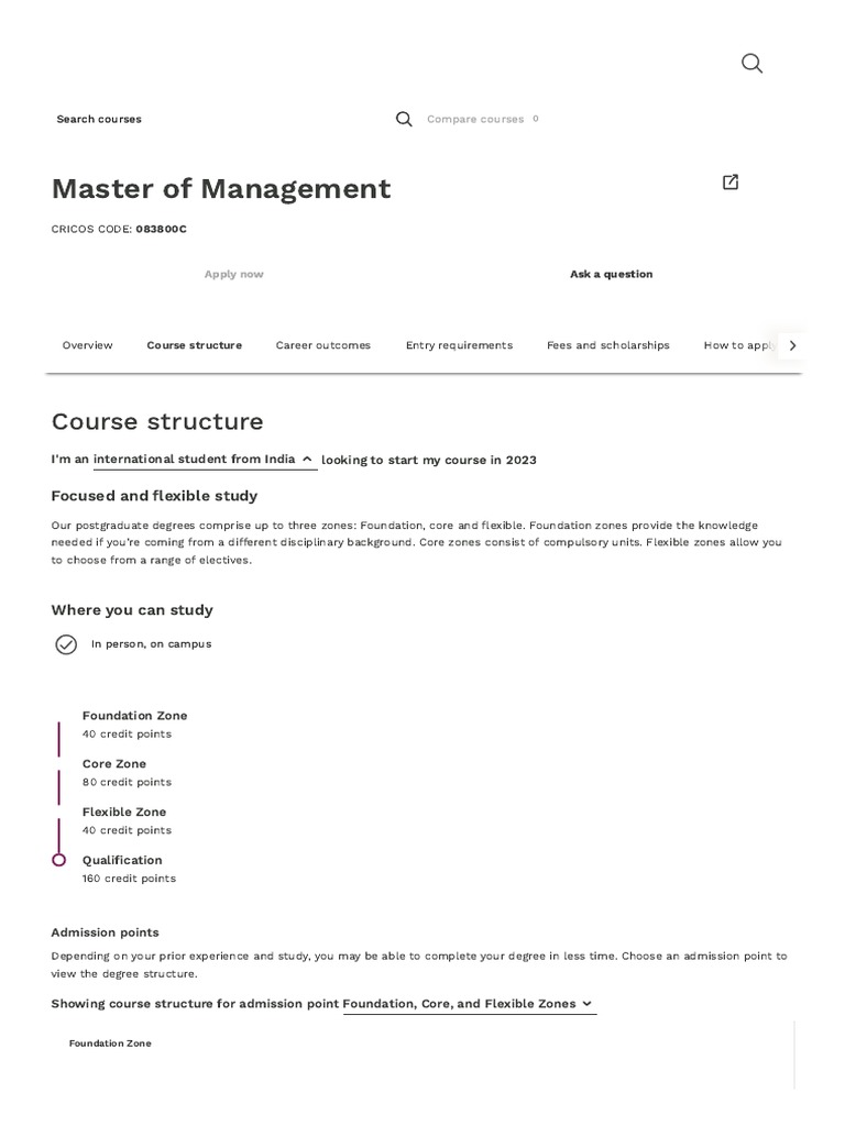 Master of Management - Macquarie University Sydney | PDF | Academic ...