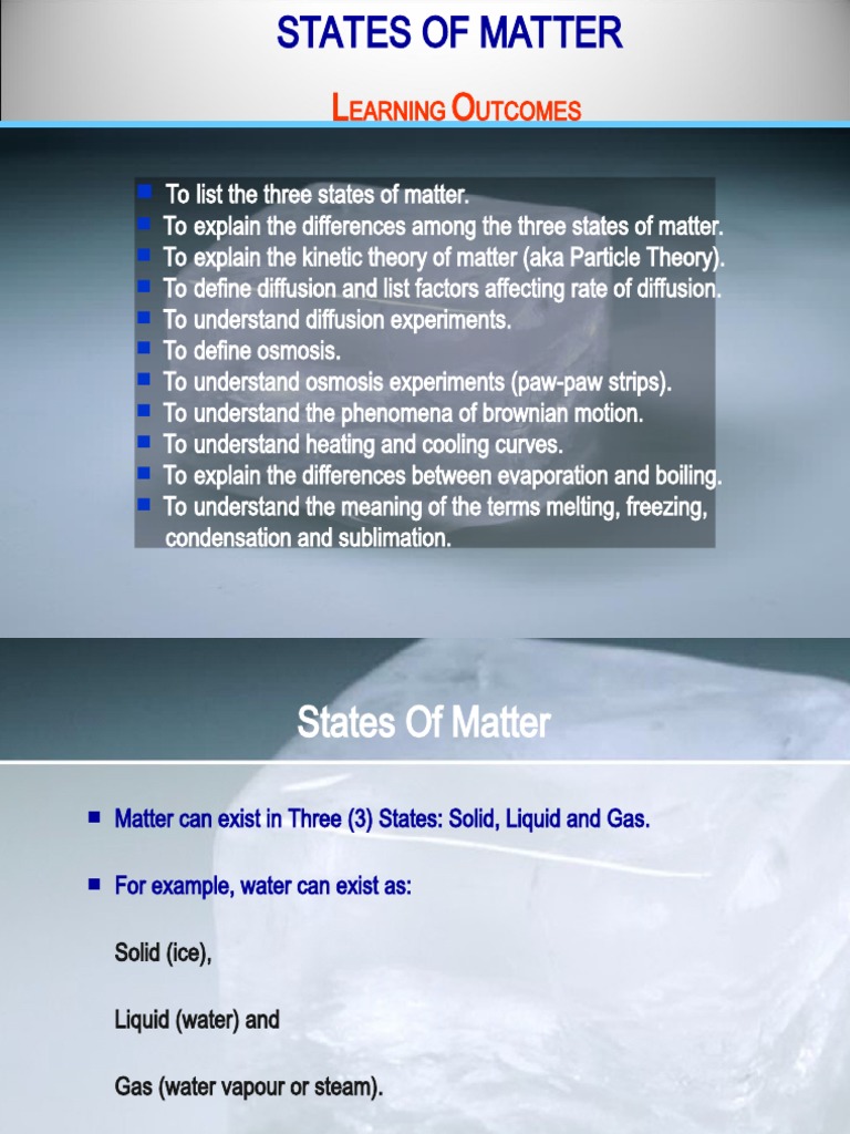 States of Matter | PDF | Liquids | Melting Point