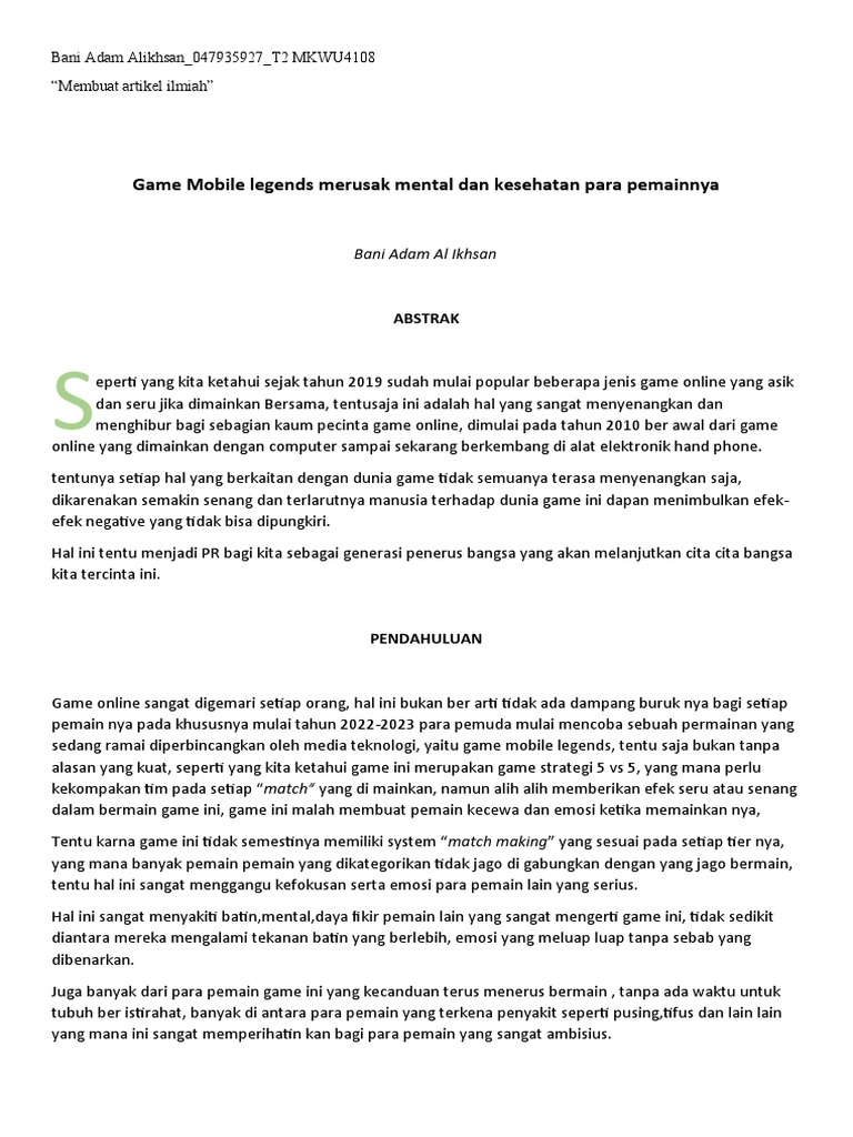 Bani Adam Alikhsan_047935927_T2 MKWU4108 | PDF