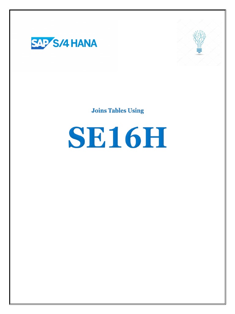 Join Tables SE16H | PDF