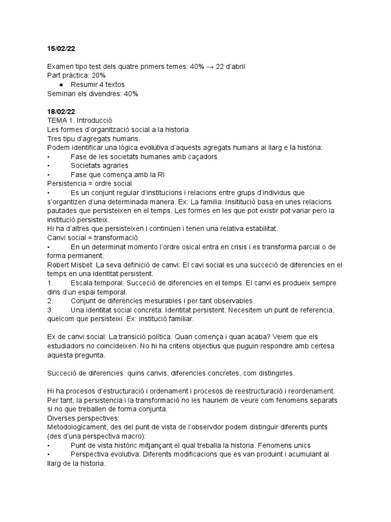 Apunts Canvi Social | PDF