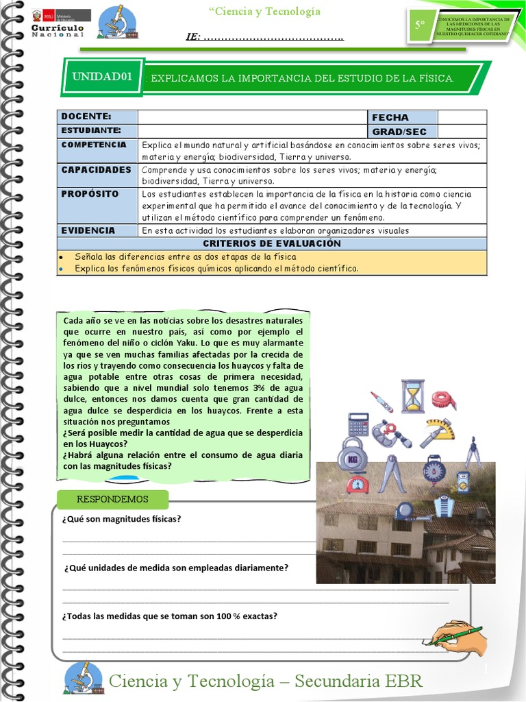5º ACT 1-CYT-U1 | PDF | Física | Experimentar