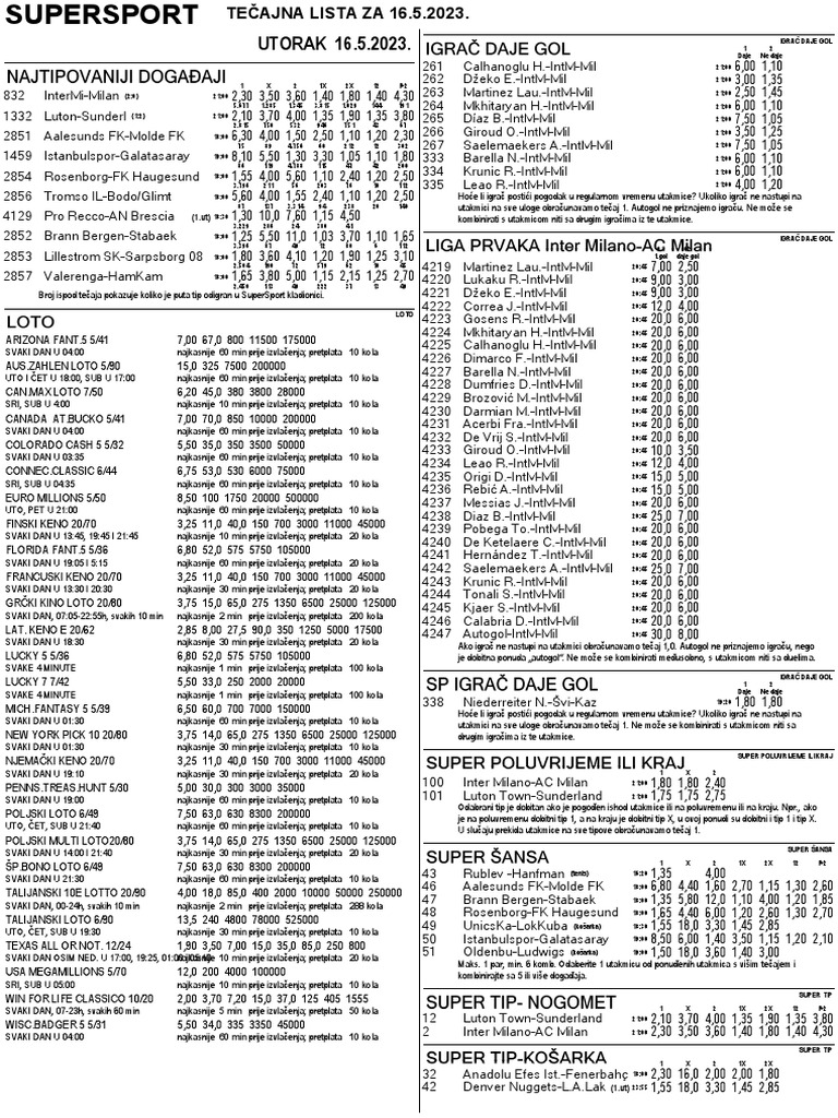 Ssport Dnevna Ponuda | PDF