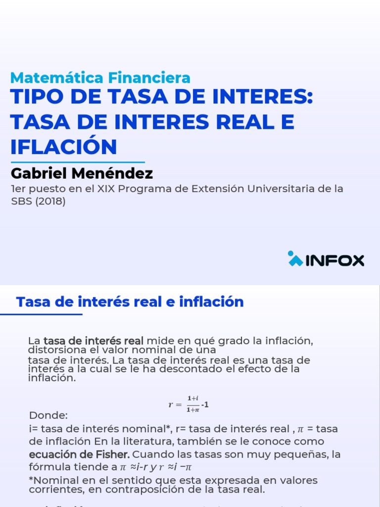 Tipo de Tasa de Interes Tasa de Interes Real e Iflación | PDF