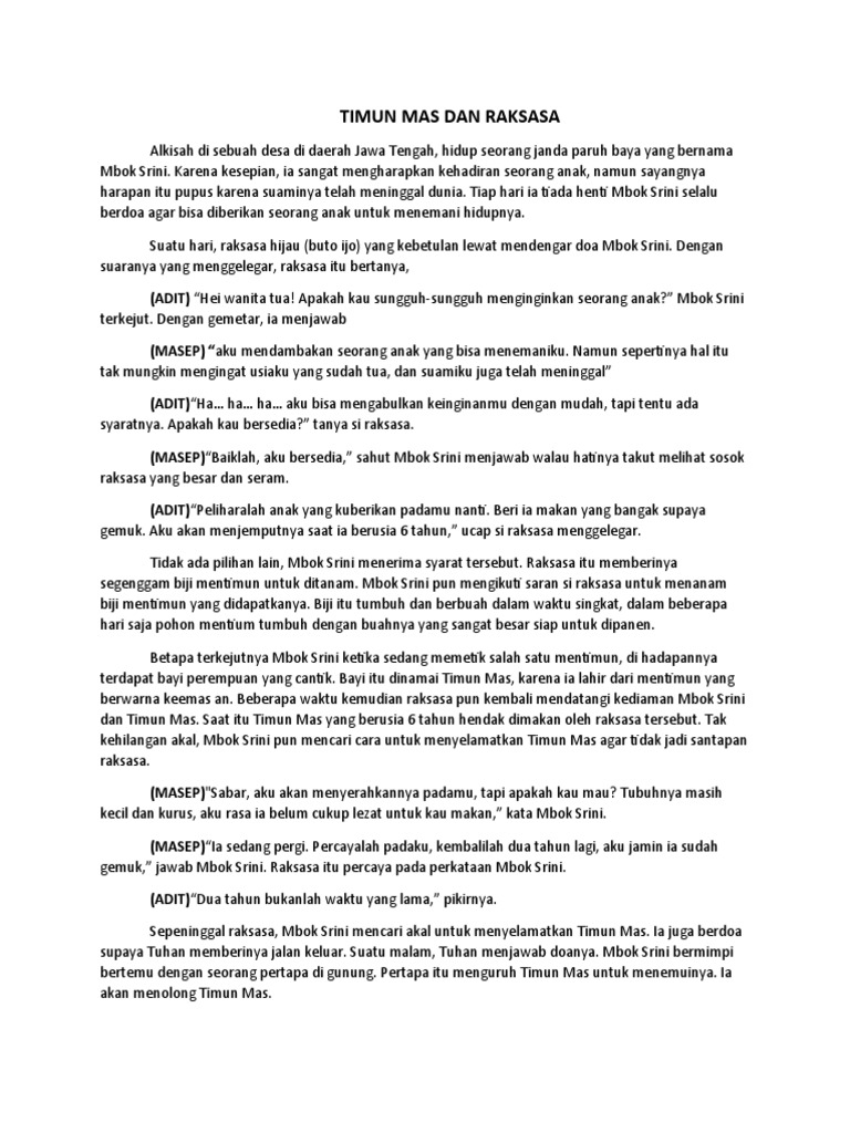 Cerita Rakyat Timun Mas | PDF | Agama & Spiritualitas