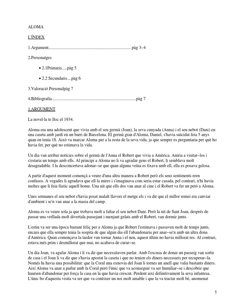 Aloma-Merce-Rodoreda 2 | PDF