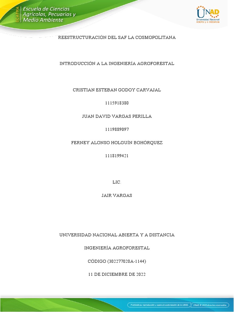 Reestructuración Del Saf La Cosmopolitana | PDF | Agricultura | Fertilizante
