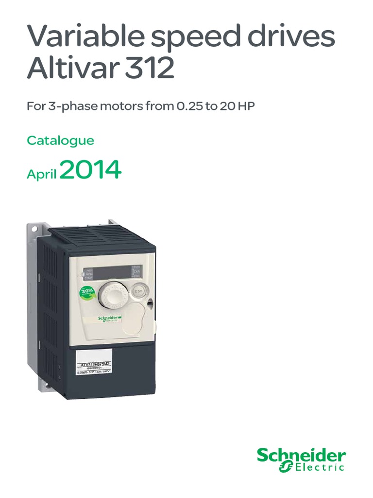 Variable Speed Drives Altivar 312: Catalogue April | PDF | Electric Motor | Electromagnetic ...