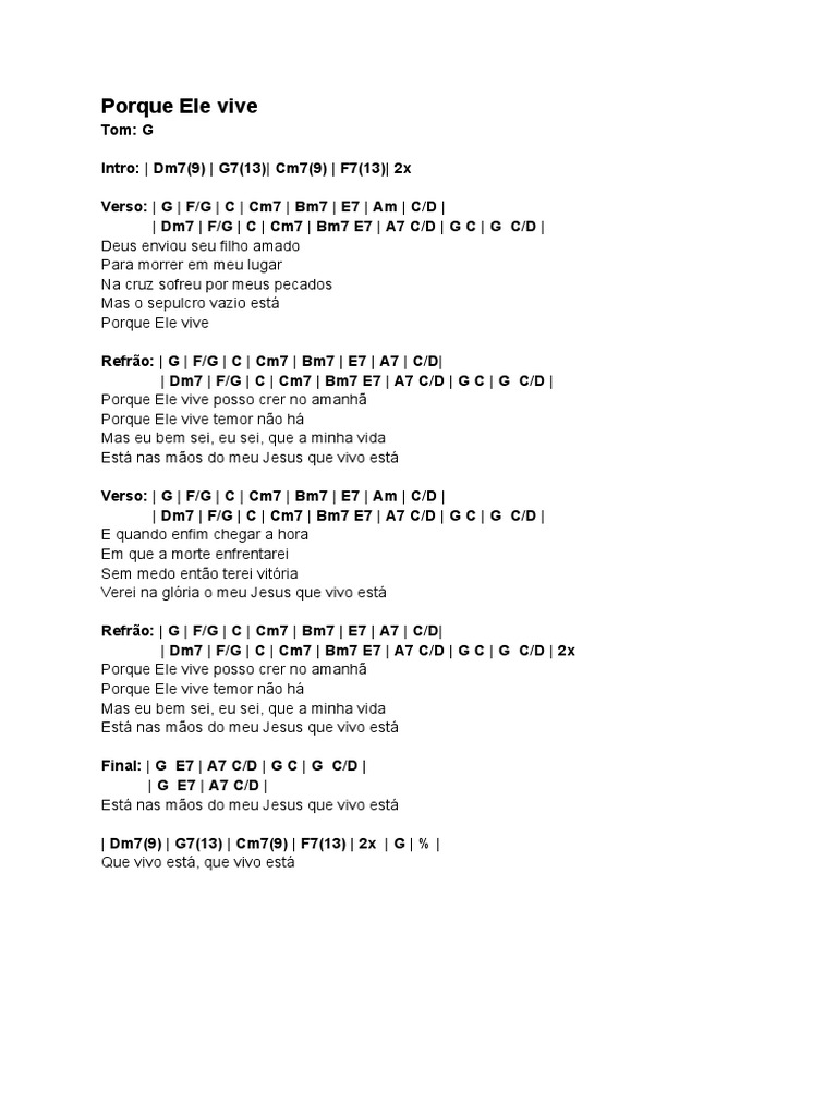 Porque Ele Vive | PDF
