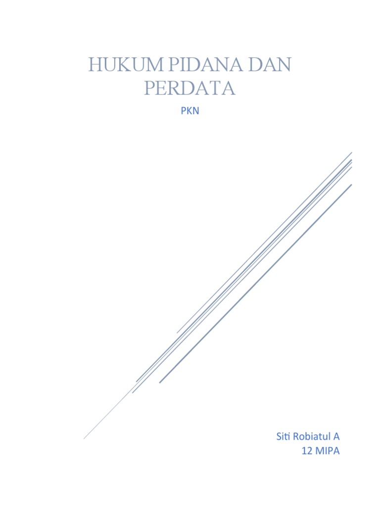 Hukum Pidana Dan Perdata | PDF
