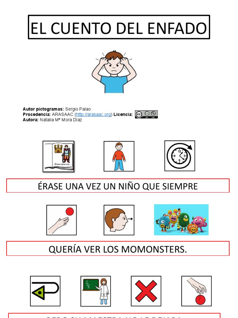Cuento Del Enfado Con Pictogramas | PDF