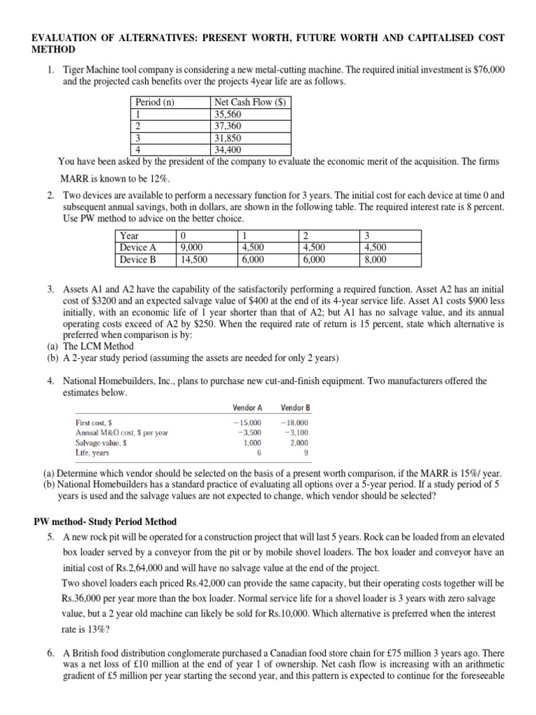 Eefm Problems | PDF | Cost | Interest