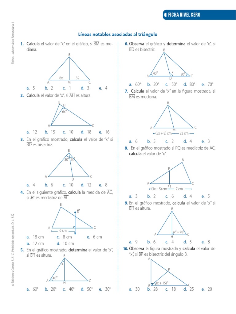 F0_ Líneas notables en el triángulo | PDF