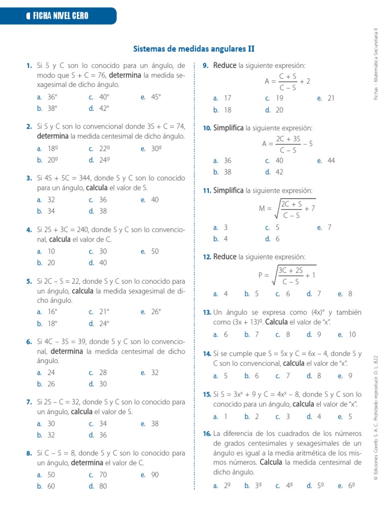 F0 - Sistema de Medidas Angulares II | PDF