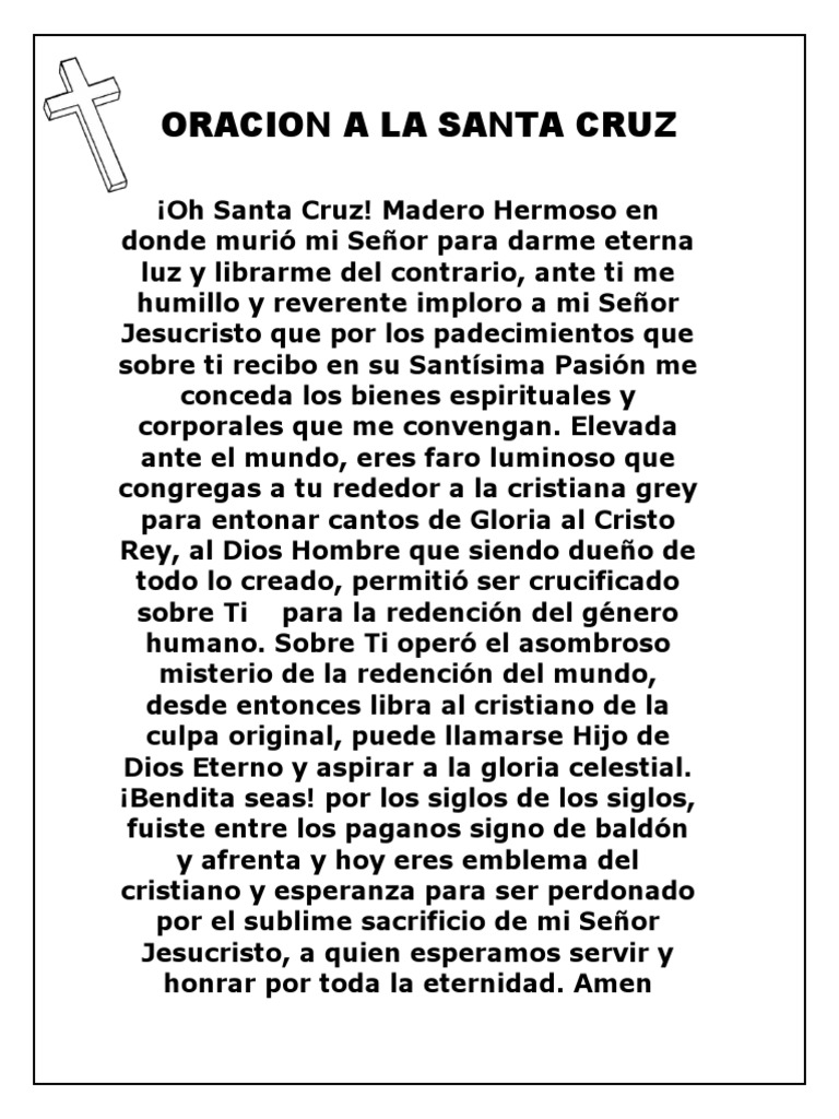 Oracion A La Santa Cruz | PDF