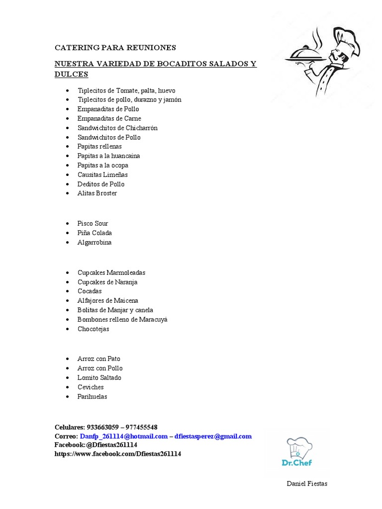 Catering para Reuniones | PDF
