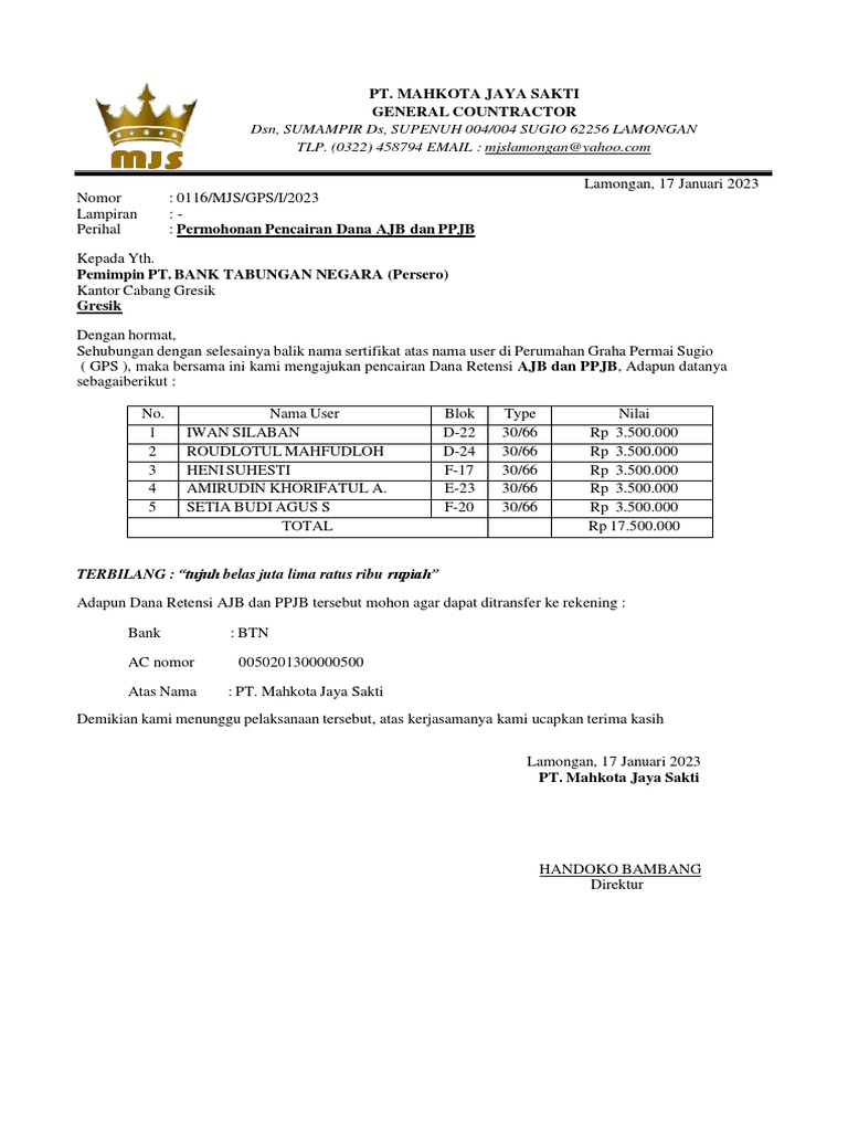 Retensi Gps STF, Ajb, SSP REV | PDF