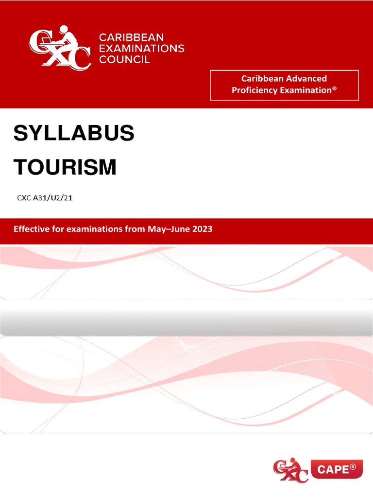 CAPE Tourism Syllabus With Specimen Papers | PDF | Tourism ...