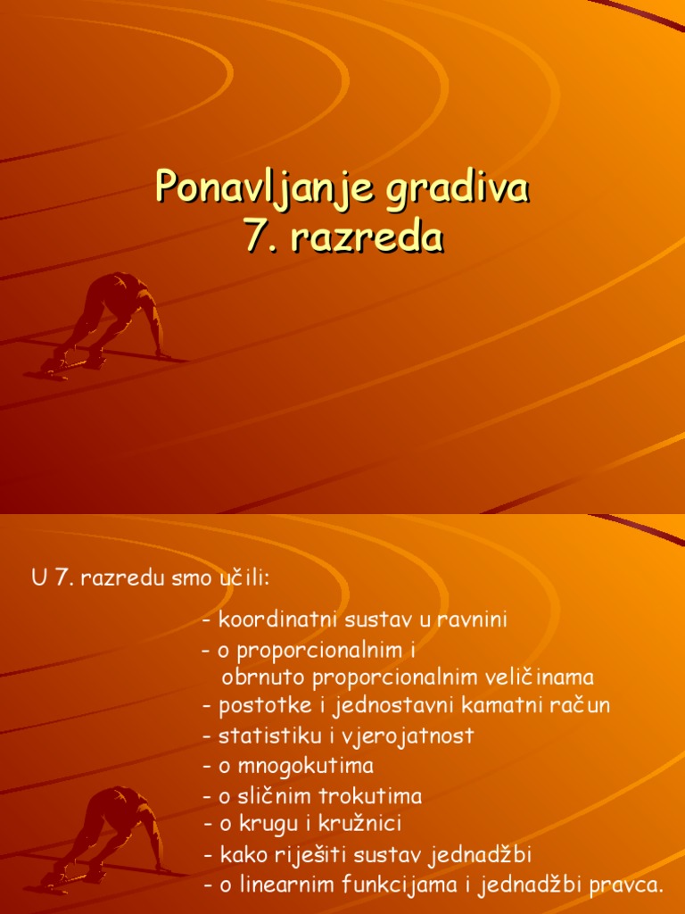 Ponavljanje Gradiva 7 Razreda | PDF
