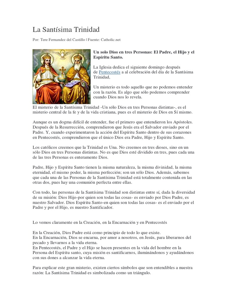 El Misterio de la Santísima Trinidad | PDF | Trinidad | espíritu Santo