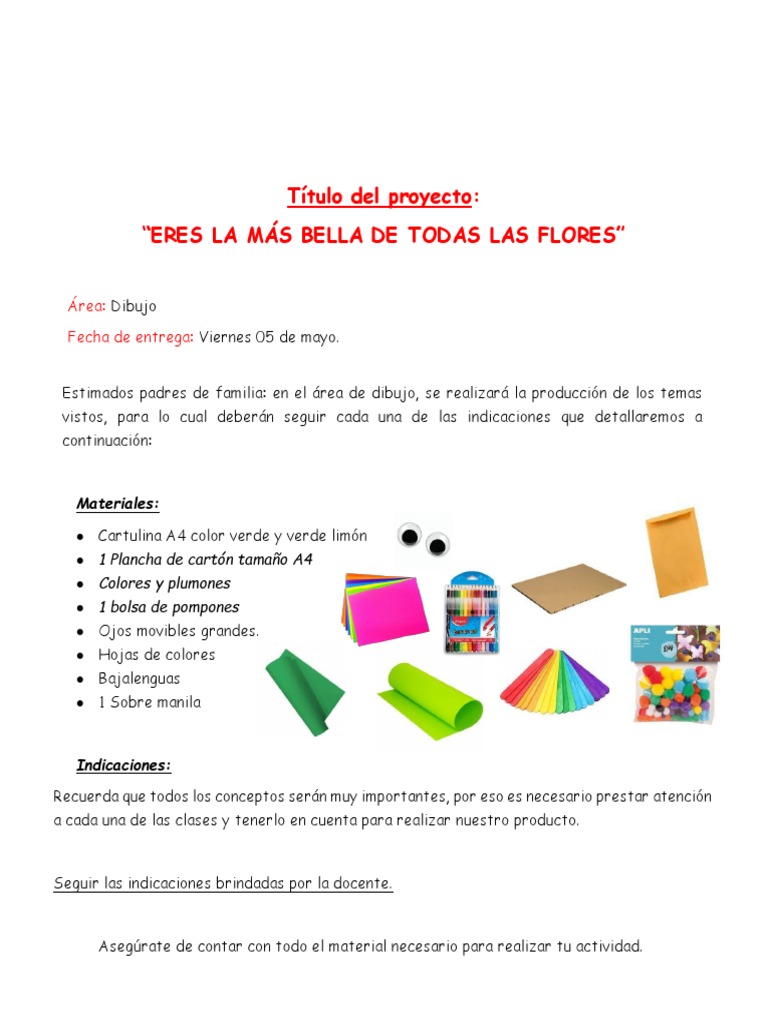 Proyecto Día de Las Madres | PDF | Hogar, jardinería y bricolaje
