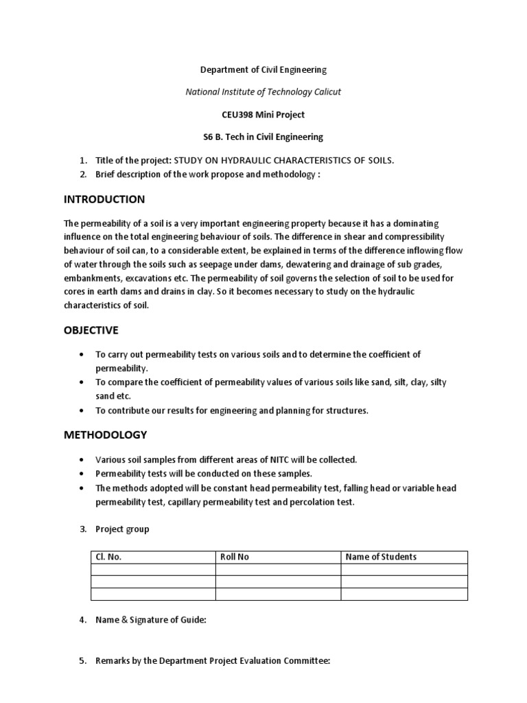 Mini Project Civil Abstract | PDF | Soil | Geotechnical Engineering
