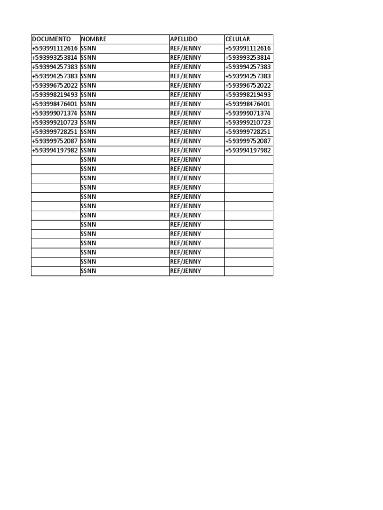 Contact List for Jenny's Referrals | PDF